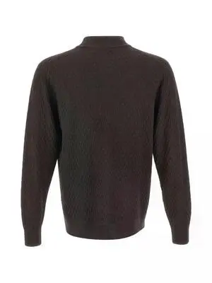FILIPPO DE LAURENTIIS Textured Knit Herringbone Mock Neck Sweater