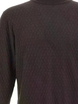 FILIPPO DE LAURENTIIS Textured Knit Herringbone Mock Neck Sweater