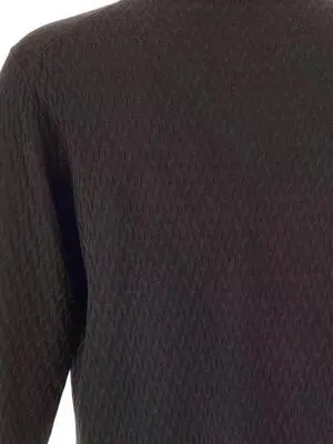 FILIPPO DE LAURENTIIS Textured Knit Herringbone Mock Neck Sweater