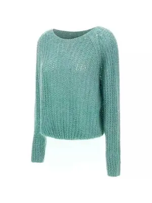 KAOS Sequin Embellished Openwork Knit Sweater
