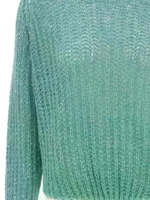 KAOS Sequin Embellished Openwork Knit Sweater