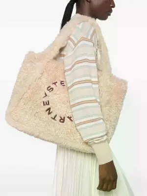 Stella McCartney Faux-shearling Tote Bag - Neutrals