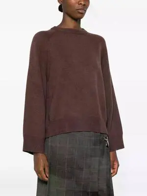 Brunello Cucinelli Raglan Sleeve Crew Neck Sweater - Brown
