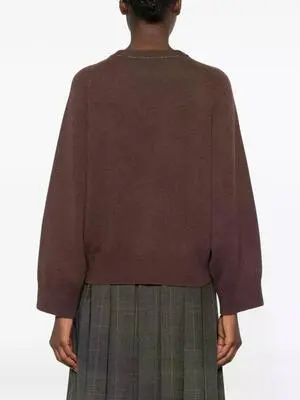 Brunello Cucinelli Raglan Sleeve Crew Neck Sweater - Brown