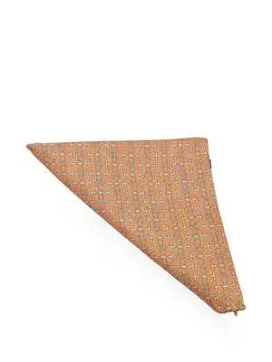 TOMBOLINI Horsebit-print Pocket Square Orange