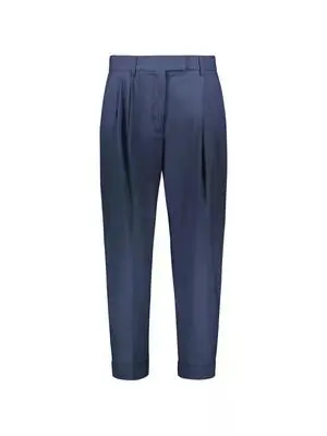 MOORER Pleated Turn-up Trousers