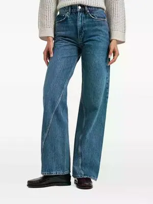 ANINE BING High Rise Wide Leg Jeans