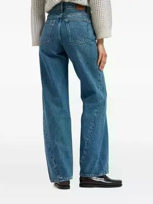 ANINE BING High Rise Wide Leg Jeans