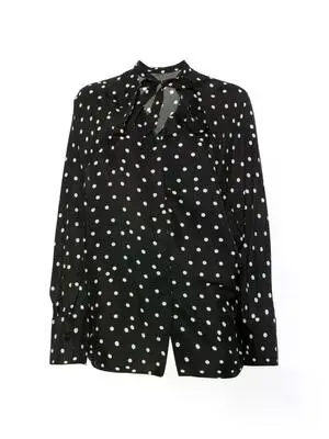 Christian Wijnants Polka-dot Tie Neck Blouse