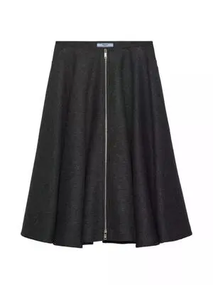 Prada Double Wool Midi Skirt