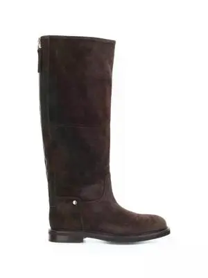 POEVE Rear-zip Suede Boots