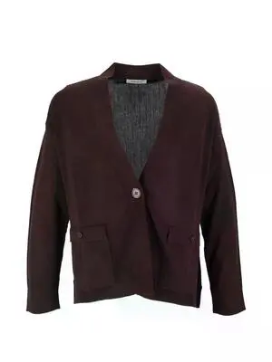 KANGRA Colour-block Buttoned Cardigan - Brown