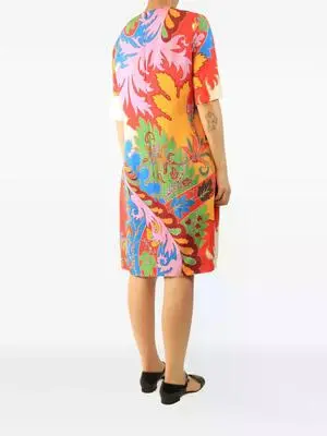 Etro Abstract Print Short Sleeve Midi Dress
