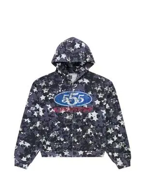 SP5DER Camouflage-print Zip-up Hoodie - Grey