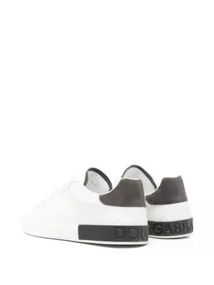 Dolce & Gabbana Contrast Heel Embossed Logo Sneakers