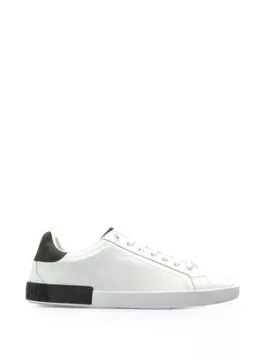 Dolce & Gabbana Contrast Heel Embossed Logo Sneakers - White