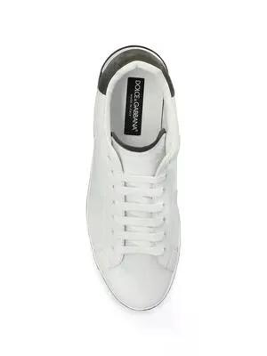 Dolce & Gabbana Contrast Heel Embossed Logo Sneakers - White