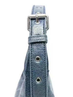 Alexander Wang Crinkled-effect Logo-debossed Shoulder Bag - Blue