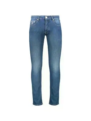 MOORER Slim-fit Faded Jeans - Blue