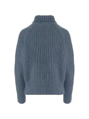 ALLUDE Ribbed-knit Quarter-zip Sweater