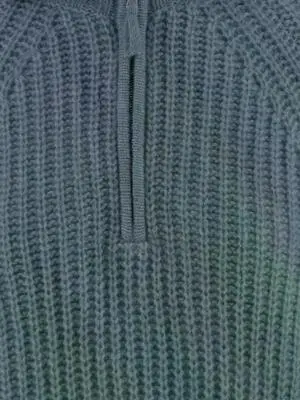 ALLUDE Ribbed-knit Quarter-zip Sweater
