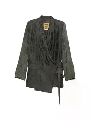 UMA WANG Damask Pattern Wrap Jacket - Green