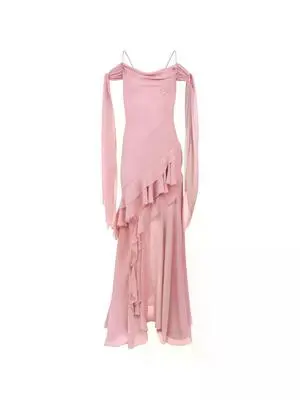 Nina Ricci Silk Ruffled Maxi Dress