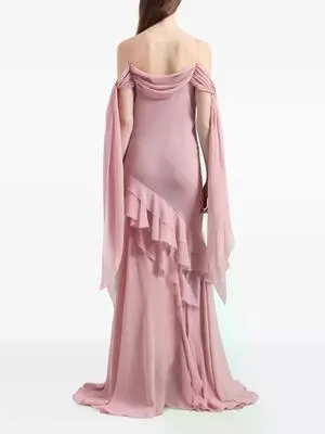 Nina Ricci Silk Ruffled Maxi Dress