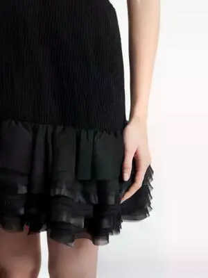 Nina Ricci Ruffled Ribbed-knit Skirt