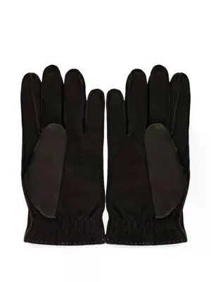 MOORER Stitched-detail Leather Gloves