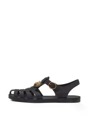 Gucci Double G Jelly Sandals - Black