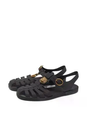 Gucci Double G Jelly Sandals - Black