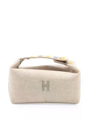 Hermès 2010-2026 Small Wool Bride A Brac Au Carre Case Vanity Bag - Neutrals