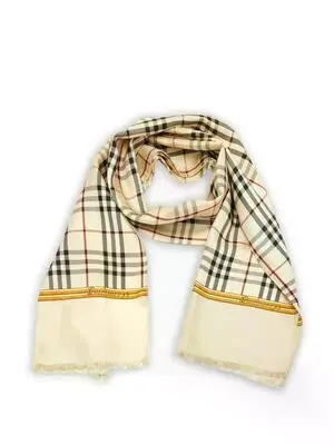 Burberry Check-pattern Fringed Scarf