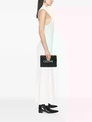 Celine Triomphe Coated Canvas Clutch Bag
