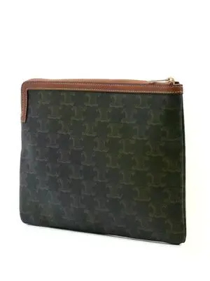 Celine Triomphe Coated Canvas Clutch Bag
