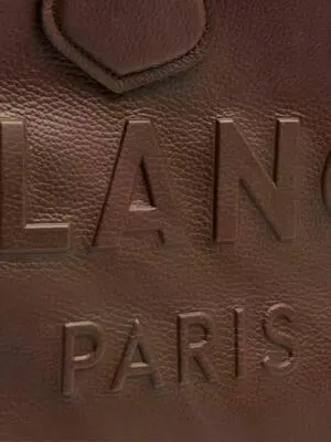 LANCEL Grained Leather Tote Bag With Embossed Logo - Brown