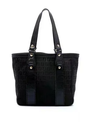 Fendi 2000-2010 Zucchino Canvas Tote Bag - Black