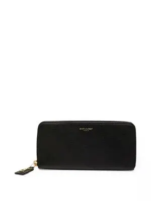 Saint Laurent 2020 Leather Zip Around Wallet Long Wallets - Black