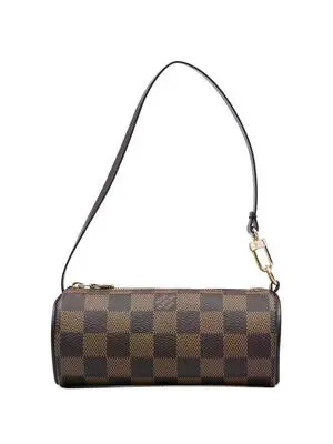 LOUIS VUITTON 1990-2000 Damier Ebene Papillon Pochette Handbag - Brown