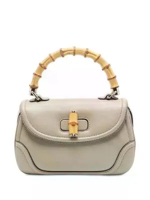Gucci 2016-2026 Medium Calfskin New Bamboo Satchel - Brown