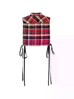 ANN DEMEULEMEESTER Lace-trim Checked Top