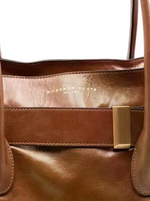 Roberto Festa Emeralda Glossy-leather Strap-embellished Tote Bag