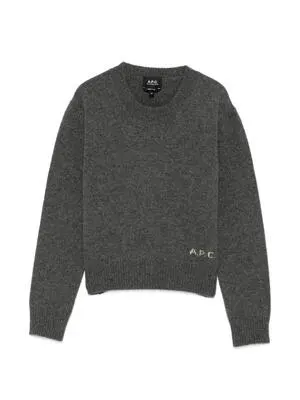 A.p.c. Logo Knit Crew Neck Sweater