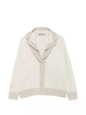 D.exterior Ribbed-trim Cardigan - Neutrals