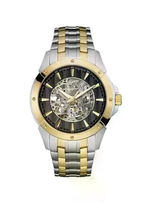 Bulova Classic Skeleton Dial Watch - Black