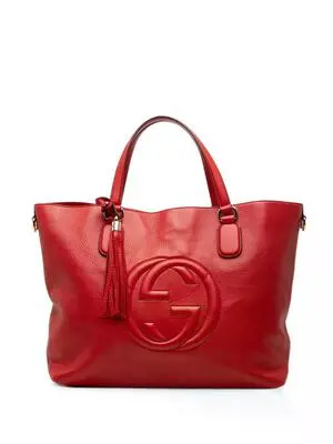 Gucci Soho Calfskin Working Tote Satchel - Red
