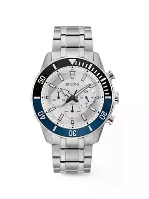 Bulova Classic Chronograph 44mm Watch - Silver