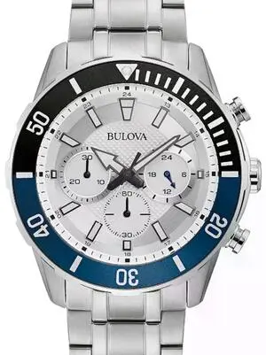 Bulova Classic Chronograph 44mm Watch - Silver