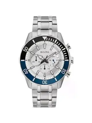 Bulova Classic Chronograph 44mm Watch - Silver